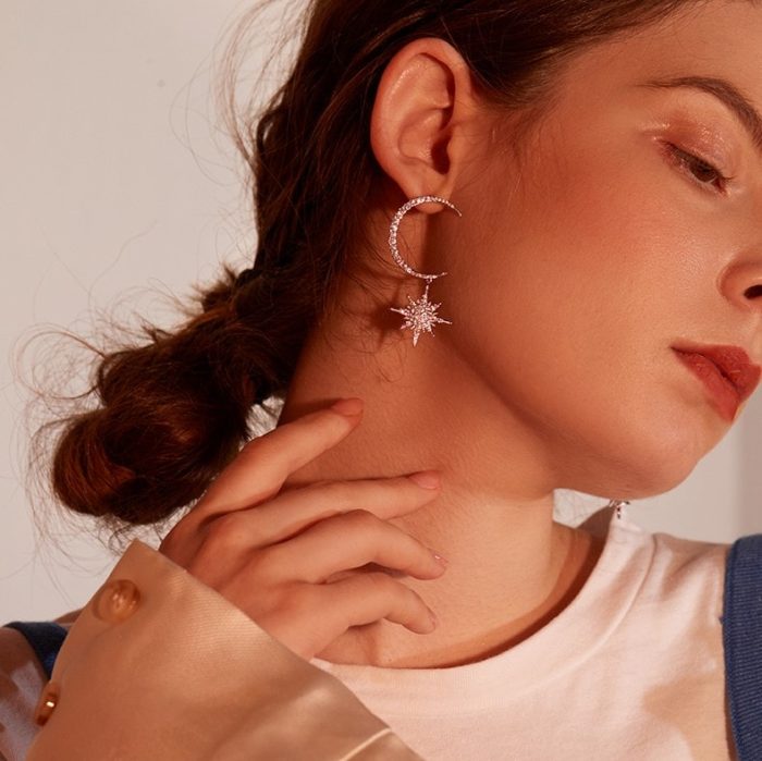 Nebula Moon and Star Earring – Kamakula