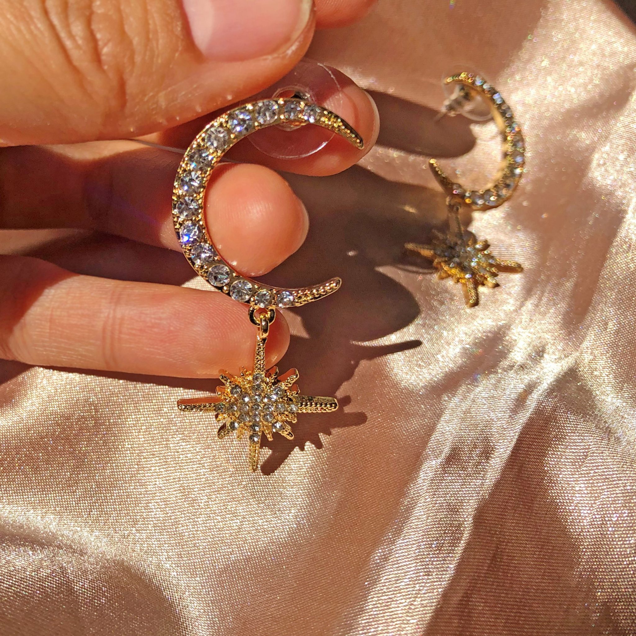 Nebula Moon and Star Earring – Kamakula