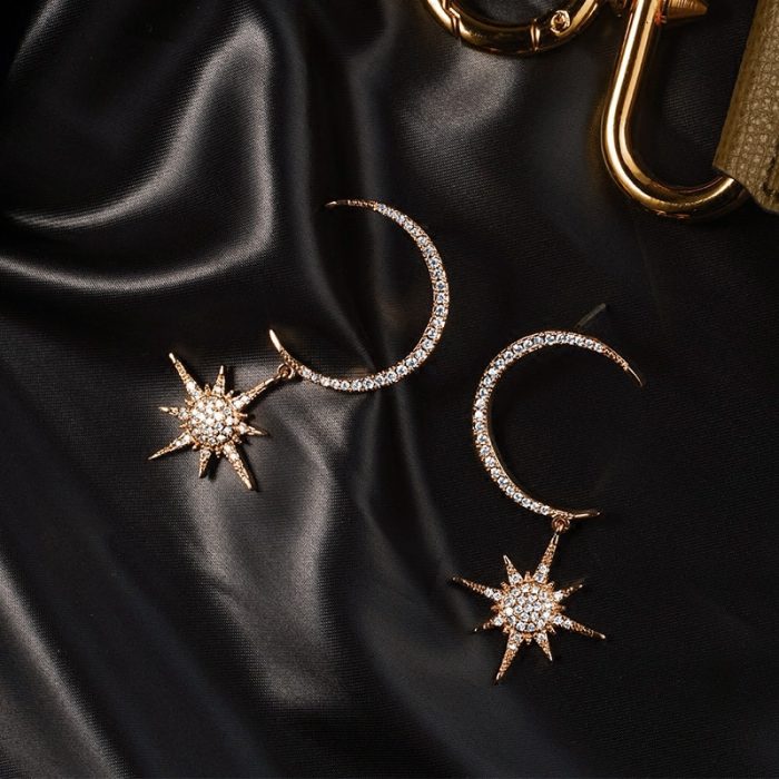 Nebula Moon and Star Earring – Kamakula